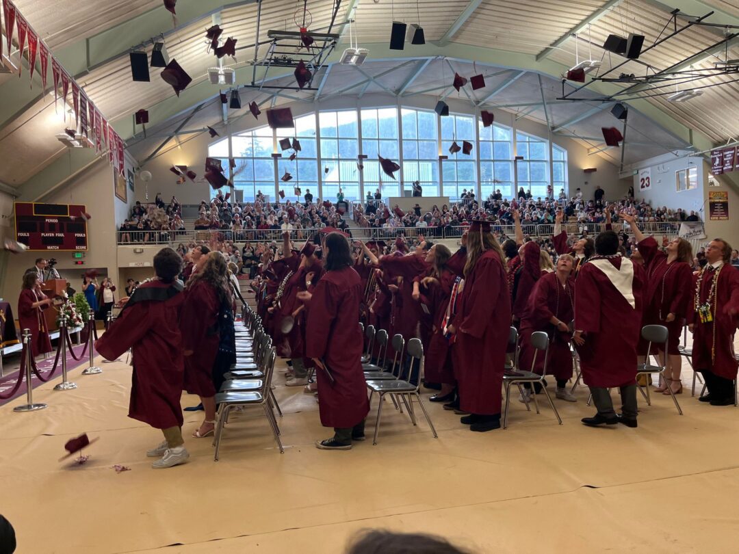 Ketchikan High School's class of 2023 toss their caps - KRBD